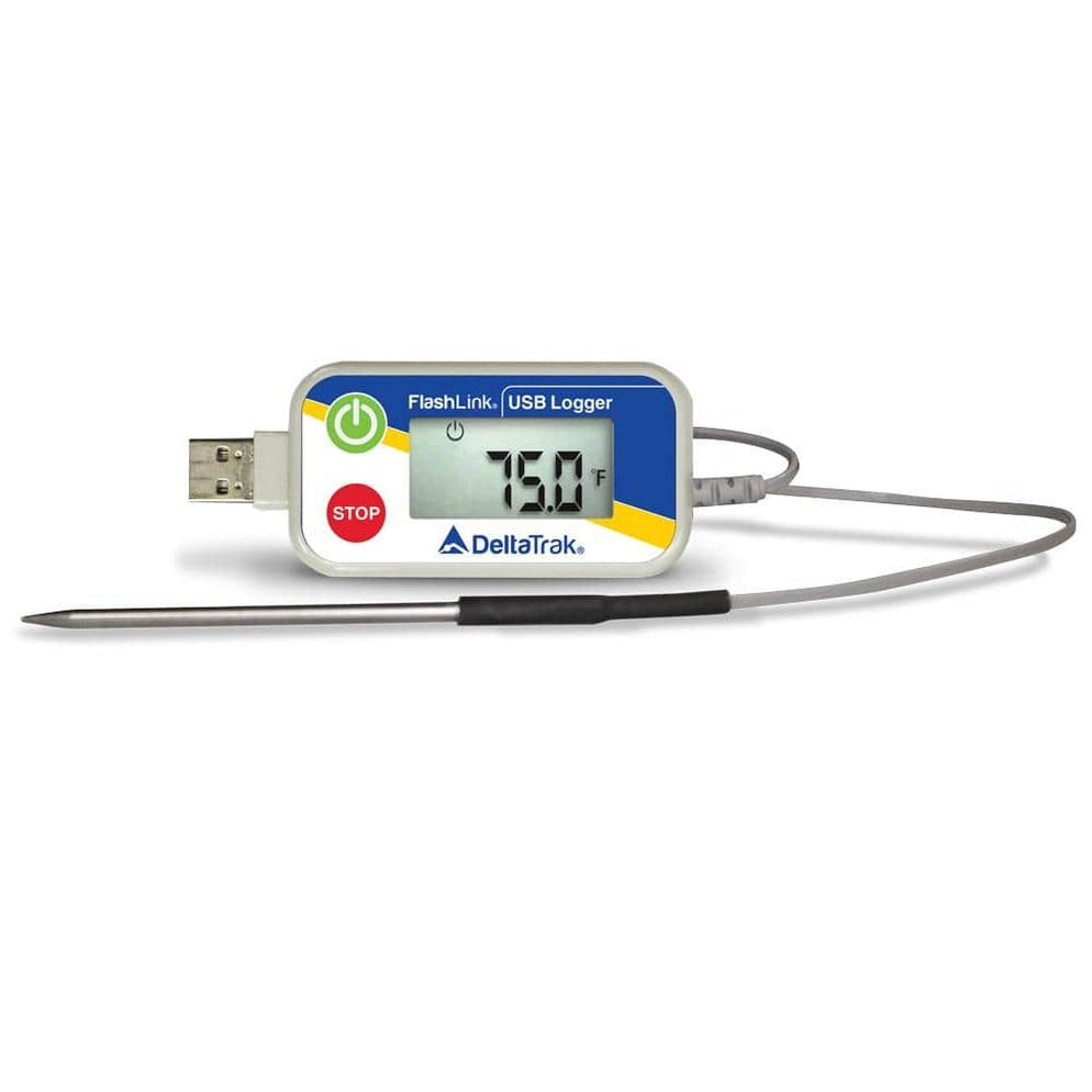 DeltaTrak 20902: FlashLink Reusable USB Temperature Data Logger with External Probe