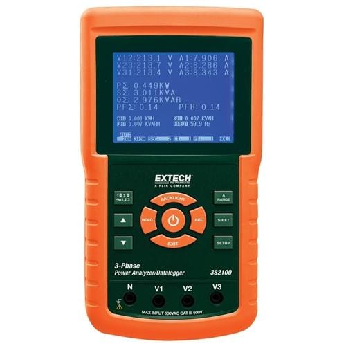 Extech 382100 1200A 3-Phase Power Analyzer/Datalogger